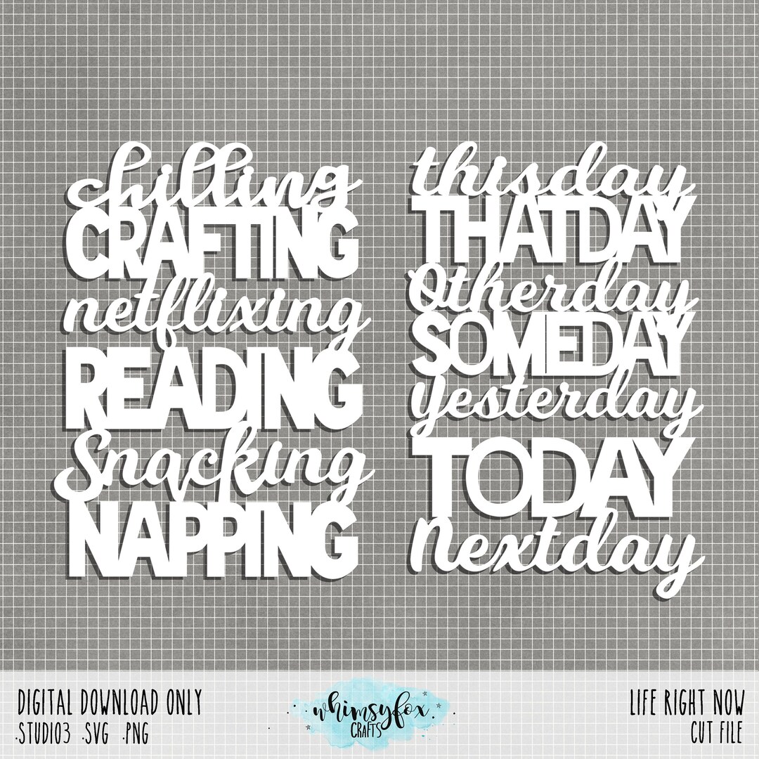 Life Right Now Word Stacks Cut File: 12x12, 8.5x11, 9x12 - Etsy
