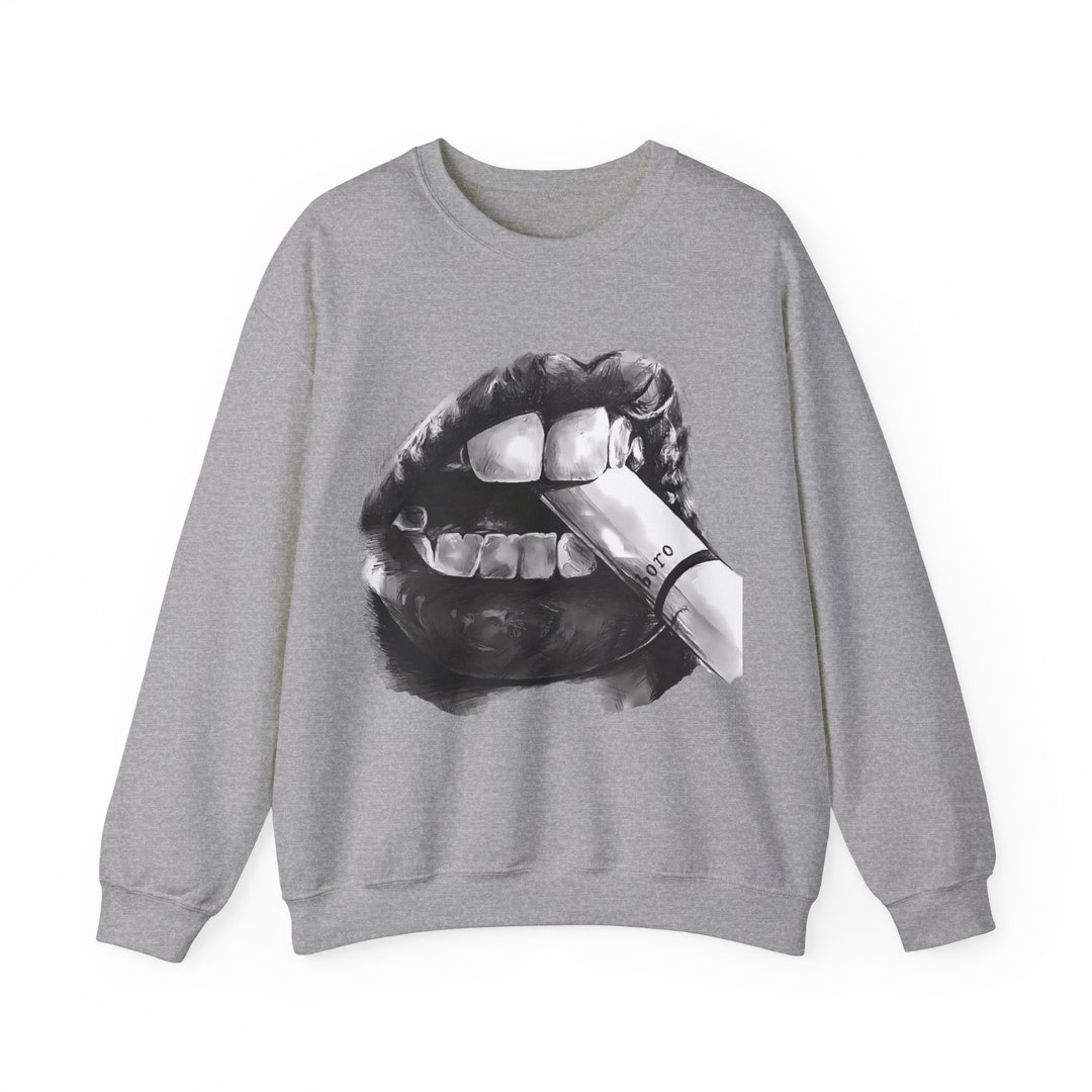 COOL VIBE Smoker Mouth Drawing With Cigarette Retro Sweatshirt ...