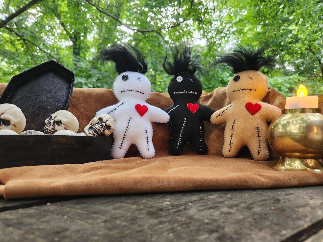 Handcrafted Voodoo Doll With Wool Hair and Colorful Pins. - Etsy