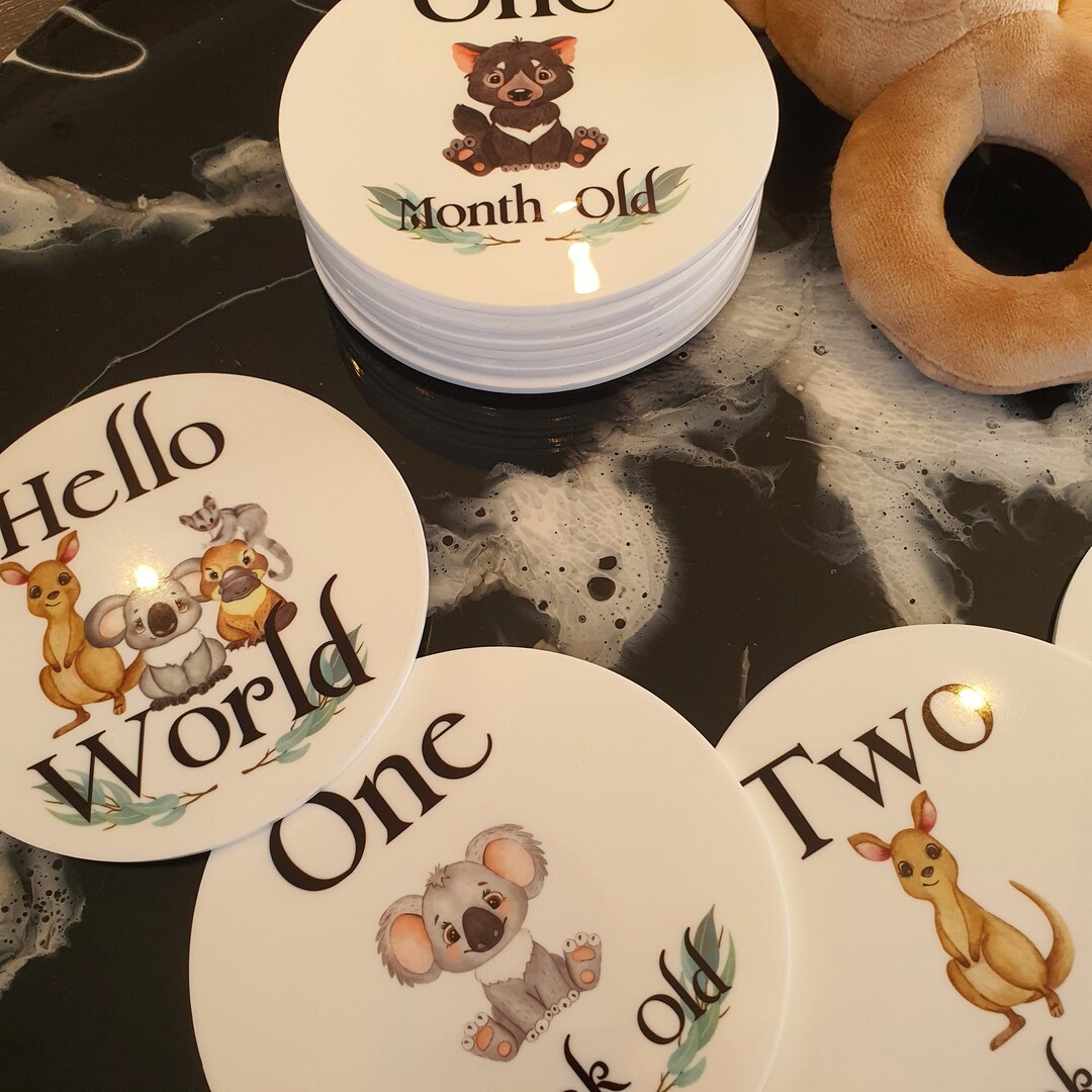 Baby's 1st Year Milestone Discs Cute Australian Animals - Etsy