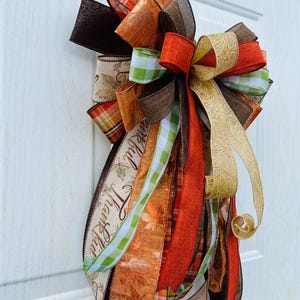 Autumn Harvest Plaid Bow - Fall Decor for Doors, Lanterns, and Porches ...