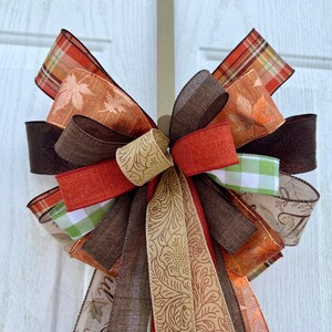 Autumn Harvest Plaid Bow - Fall Decor for Doors, Lanterns, and Porches ...
