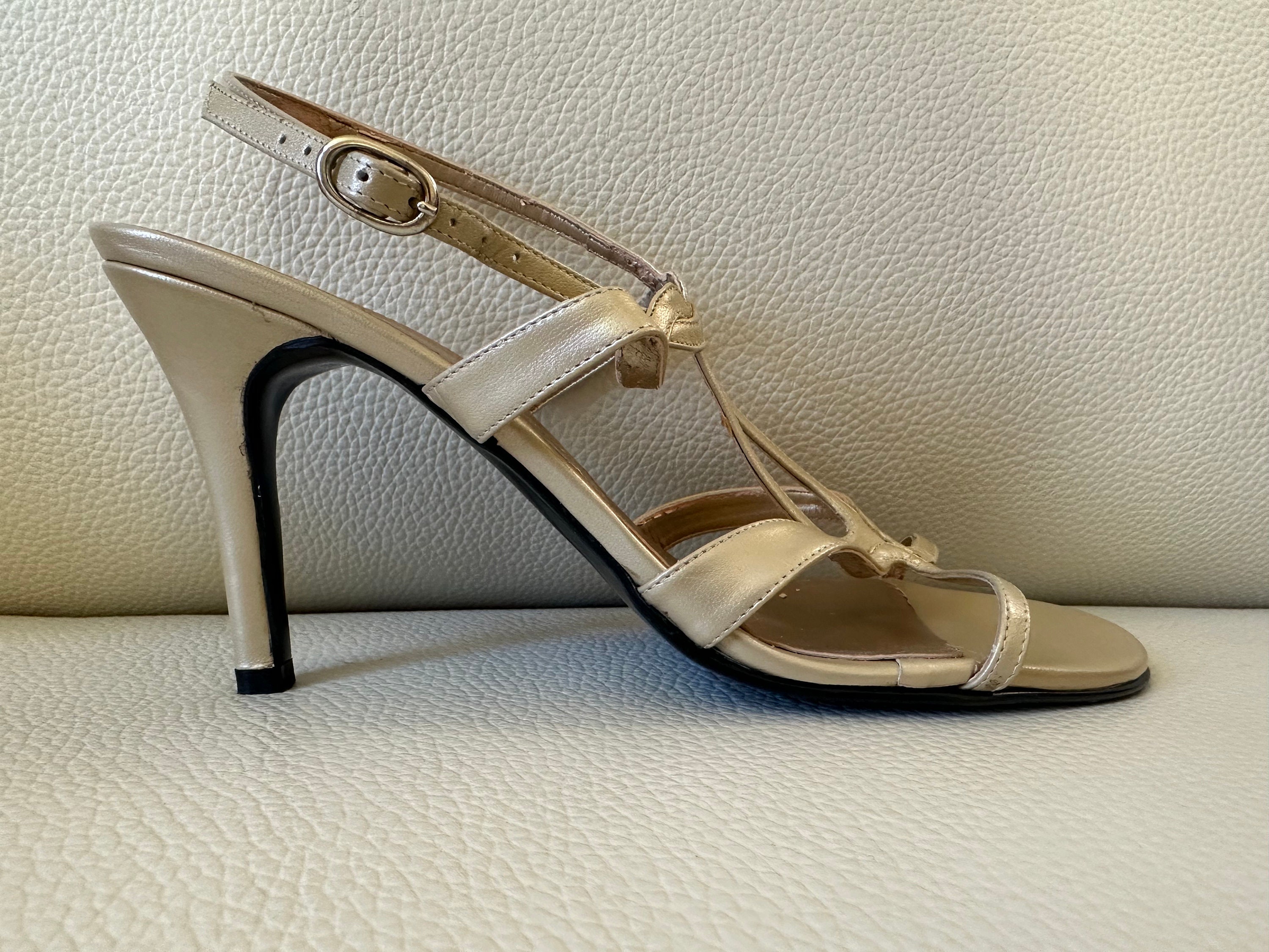 VS Leather Salon Metallic Leather Sandals - Etsy