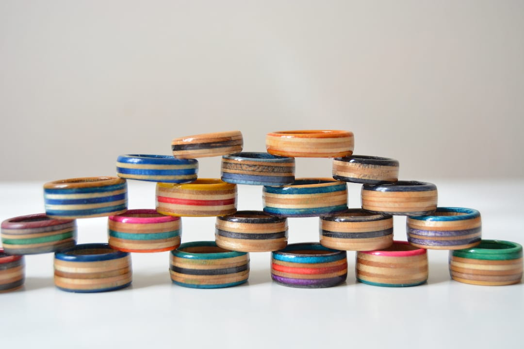 20 Pack Recycled Skateboard Rings Sustainable and Handmade. Original ...