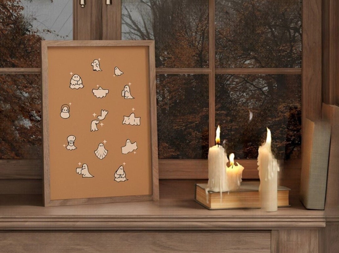 Mini Ghost Halloween Printable, Aesthetic Poster Print, Cute Little ...