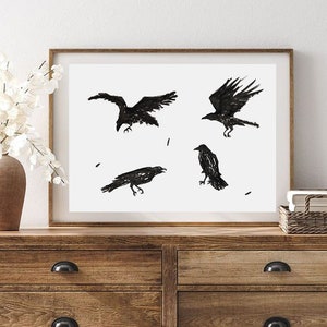 Crow Print, Raven Instant Download, Dark Academia Poster, Crow Gifts ...