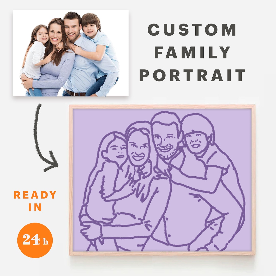 Custom Badly Family Portrait, Digital Download, Funny Family Wall Art ...