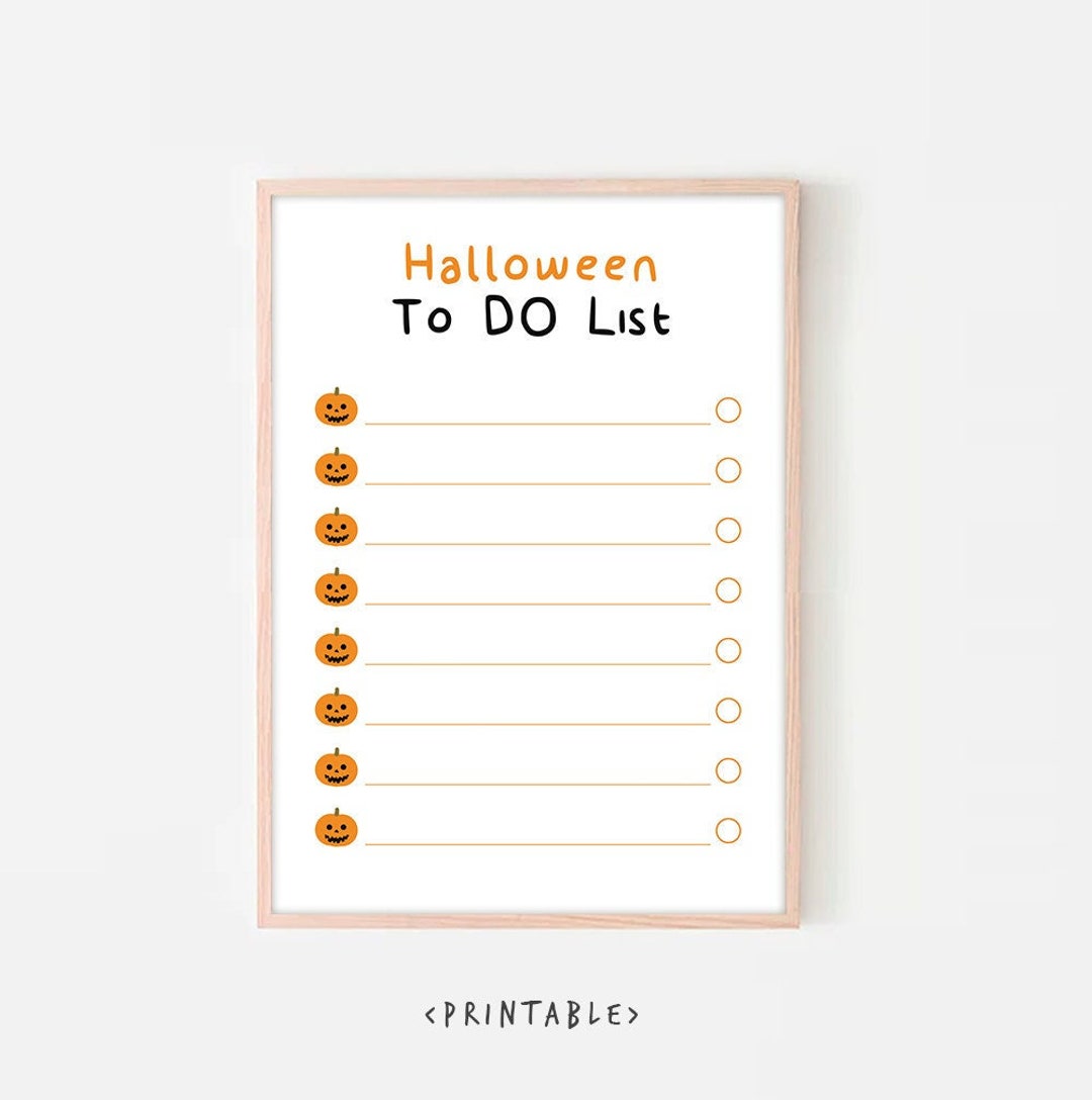 Halloween Printable to Do List Planner Bucket List Instant Download ...
