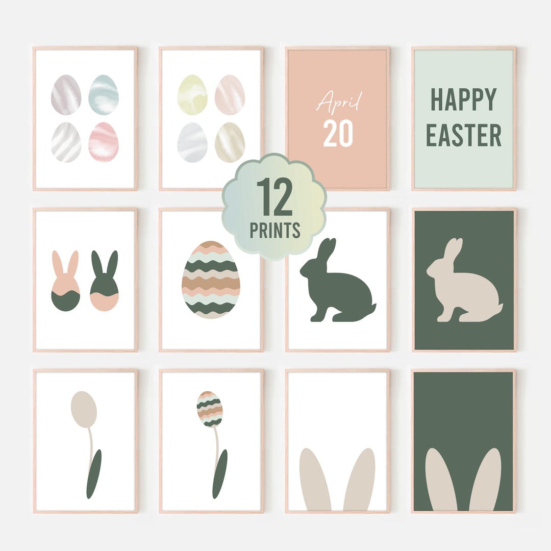 Easter Bundle Wall Art Prints, Spring Home Decor, Easter Bunni ...