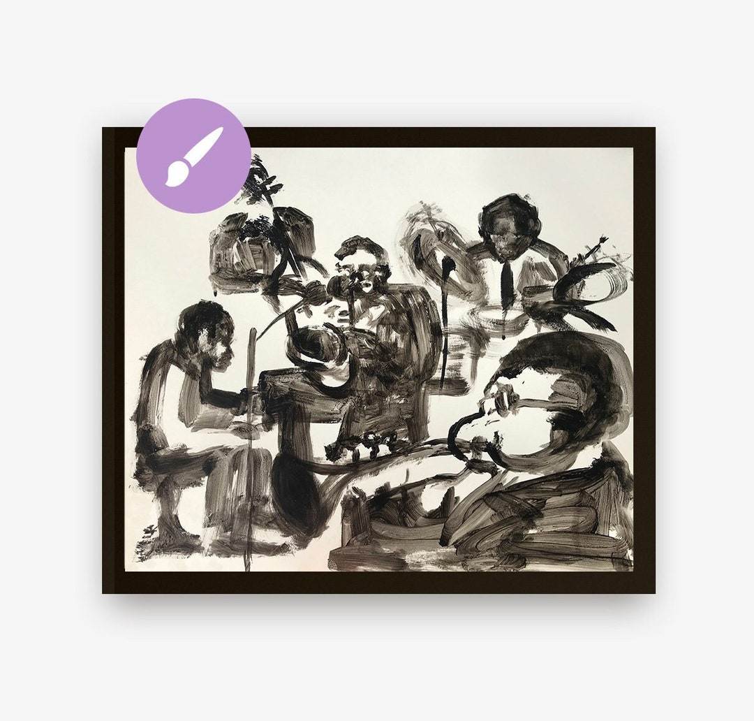 Jazz Wall Hand Painted Acrylic Painting on Cardboard, Dizzy Gillespie ...