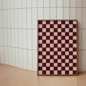 Custom Digital Hand Drawn Checkered Print, Personalized Trendy Wall Art ...