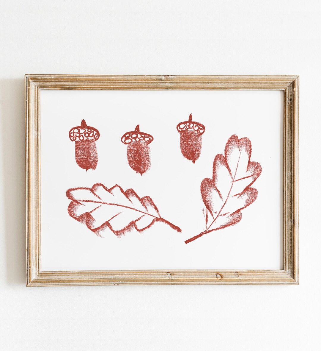 Acorn Oak Leaf Printable Art, Hand Drawn Decor, Farmhouse Fall, Rustic ...