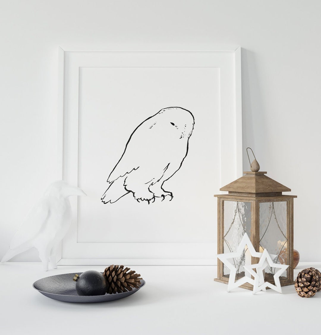 Wizard Owl, Snowy Owl Print, Instant Download, Owl Drawing, Hedwig Owl ...