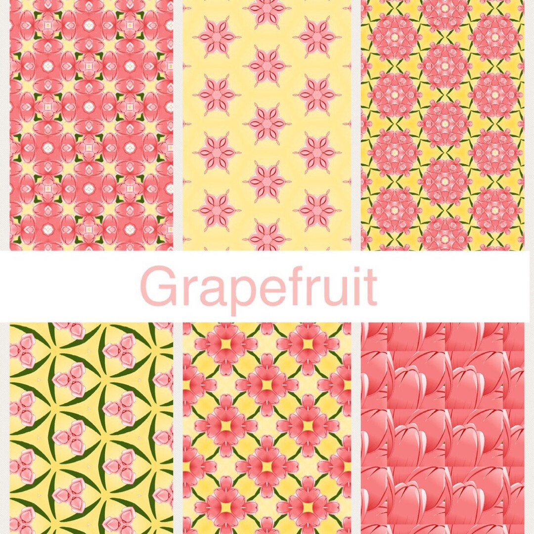 PRINTABLE Grapefruit Digital Paper Pack Scrapbook Paper Set of 6 Sheets ...