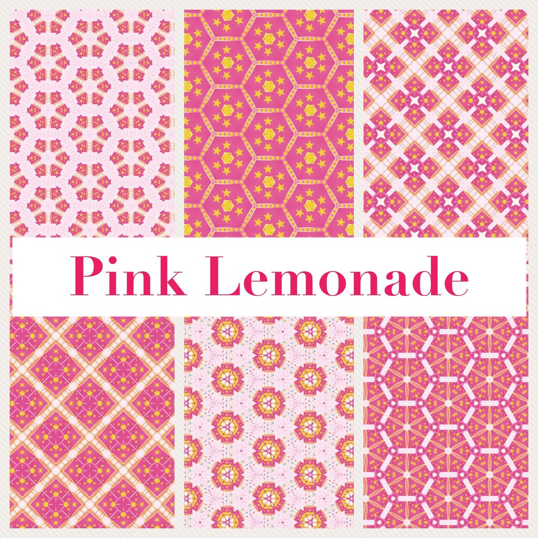 PRINTABLE Pink Lemonade Digital Paper Pack Scrapbook Paper Set of 6 ...
