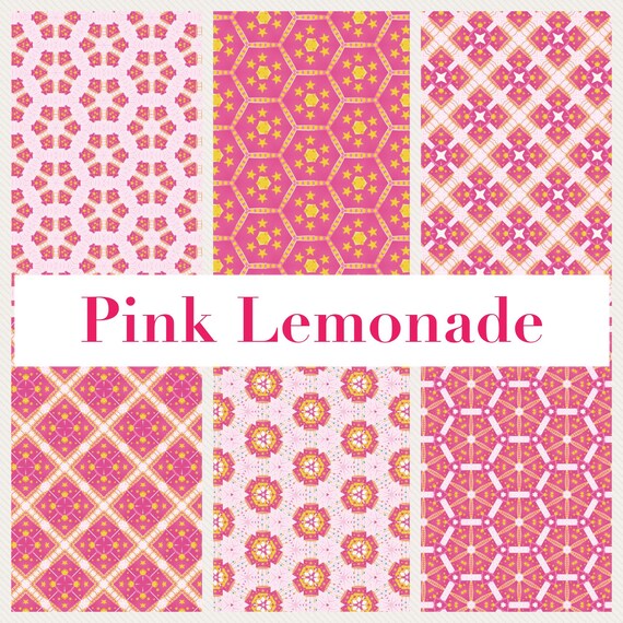 PRINTABLE Pink Lemonade Digital Paper Pack Scrapbook Paper Set | Etsy