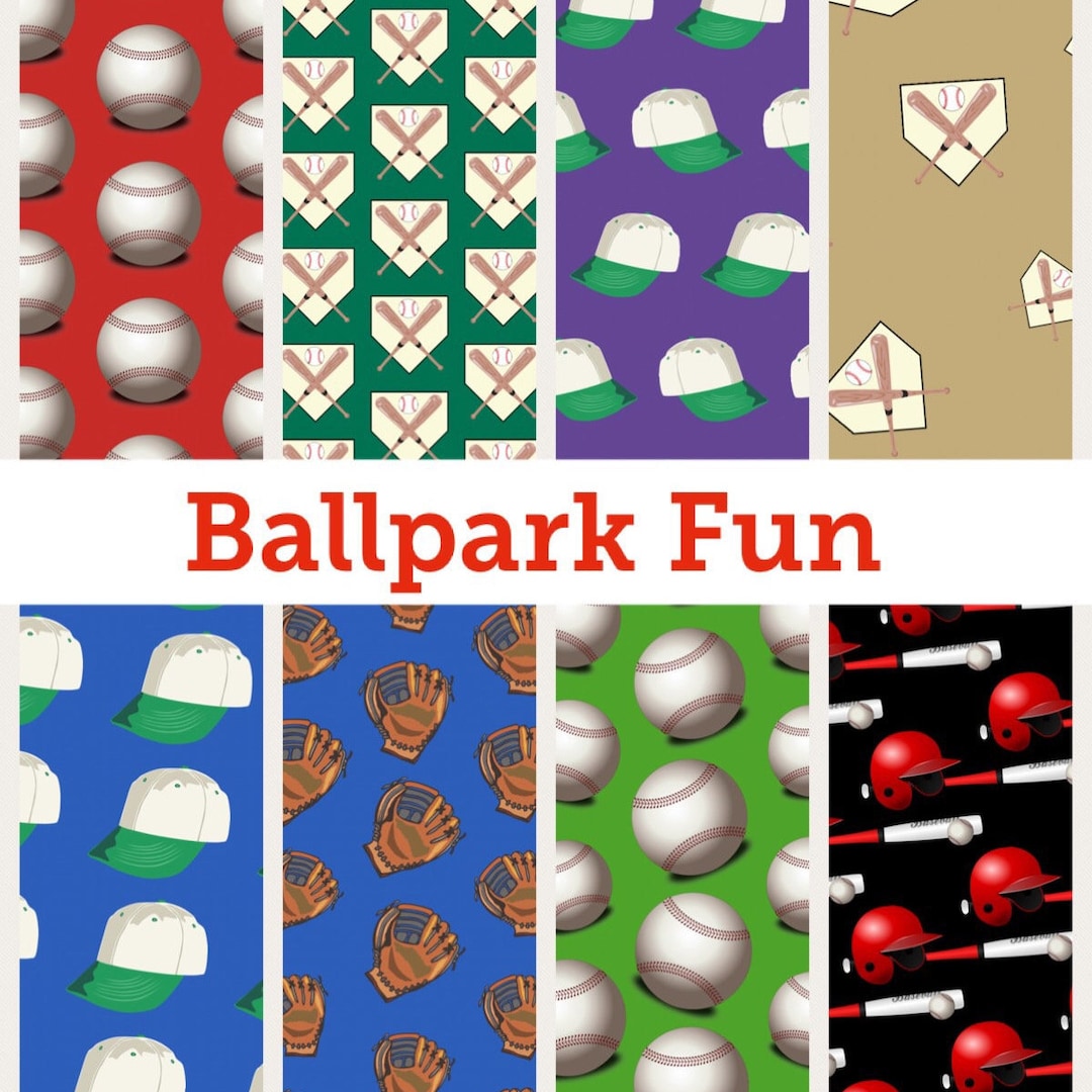PRINTABLE Ballpark Fun Digital Paper Pack Scrapbook Paper Set of 8 ...