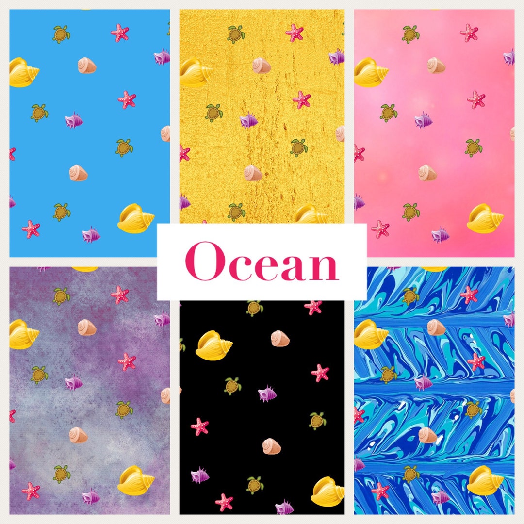 PRINTABLE Ocean Digital Paper Pack Scrapbook Paper Set of 6 Sheets - Etsy