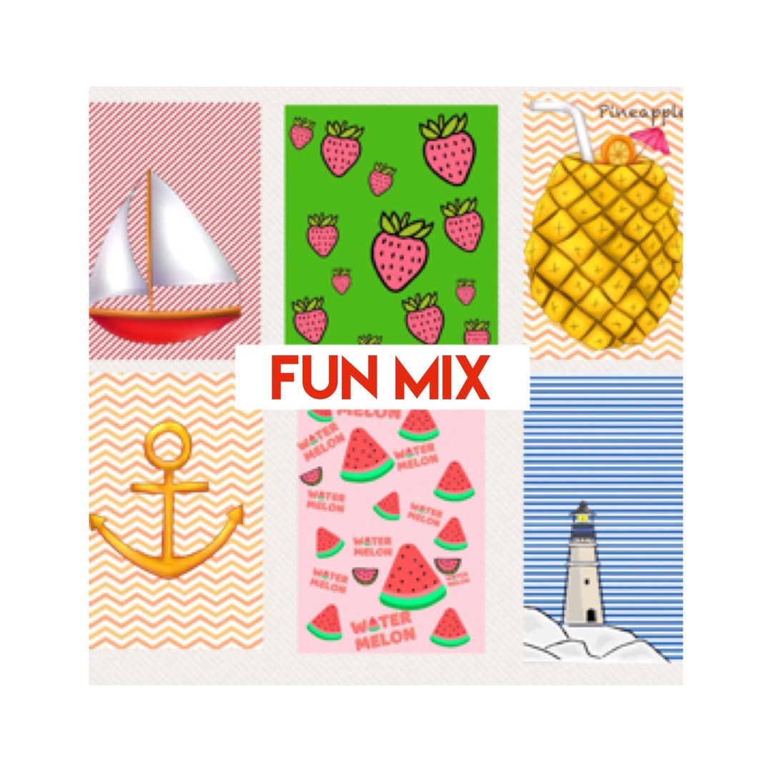 PRINTABLE Fun Mix Digital Paper Pack Scrapbook Paper Set of 6 Sheets - Etsy