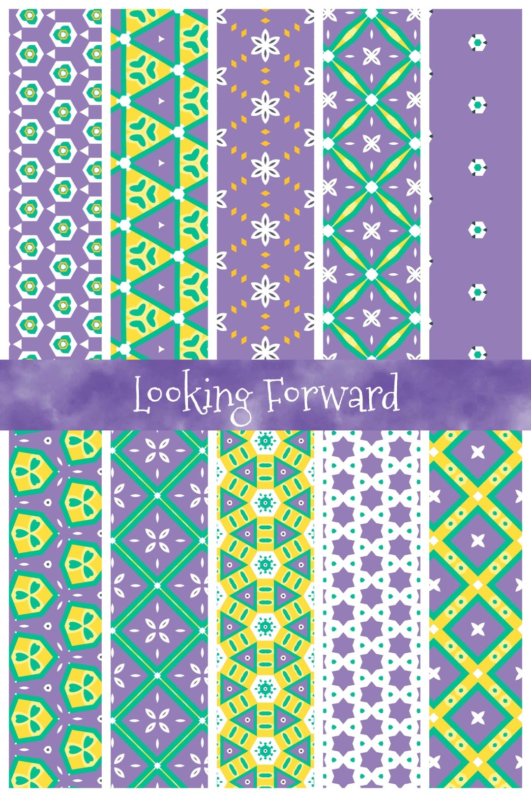 PRINTABLE Looking Forward Digital Paper Pack Scrapbook Paper Set of 10 ...