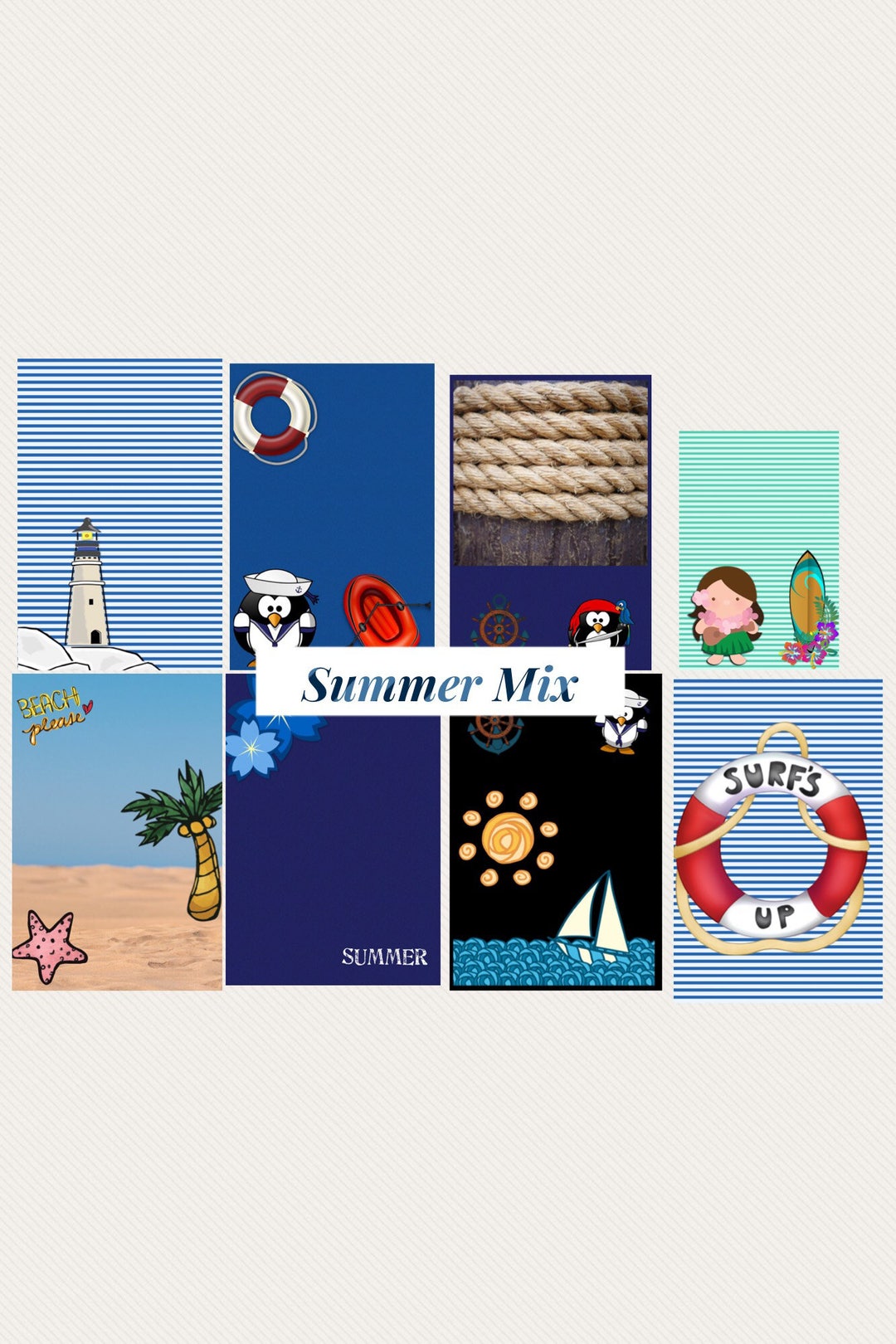 PRINTABLE Water Fun Digital Paper Pack Scrapbook Paper Set of 8 Sheets ...