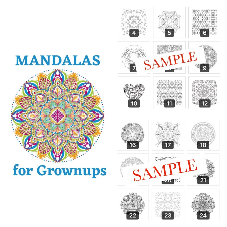PRINTABLES 30 Pages Mandalas for Grownups PDF Book - Etsy