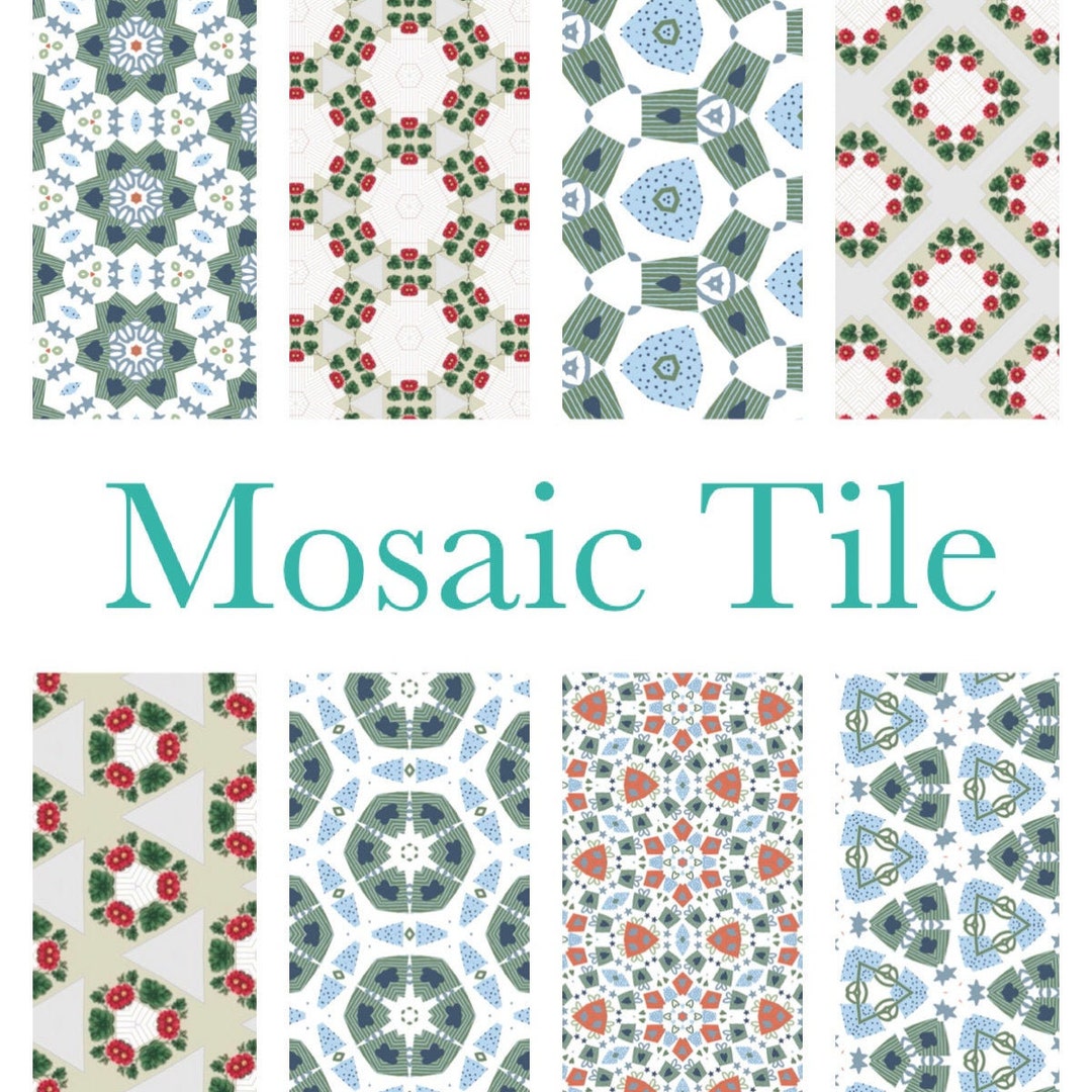 PRINTABLE Mosaic Tiles Digital Paper Pack Scrapbook Paper Set of 8 ...