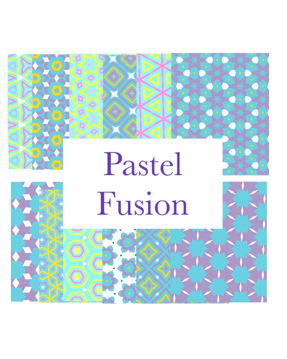 PRINTABLE pastel Fusion Digital Paper Pack | Etsy