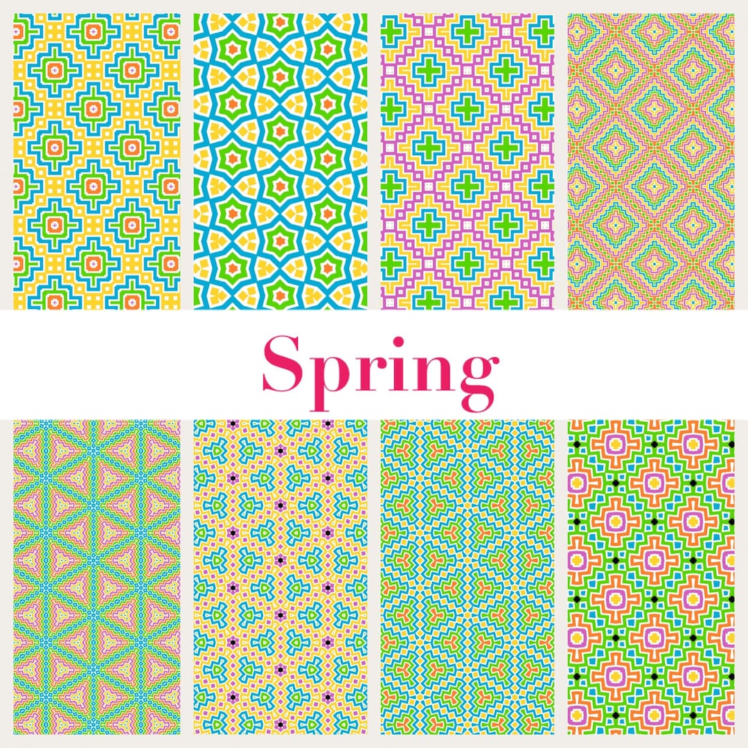 PRINTABLE Spring Digital Paper Pack Scrapbook Paper Set of 8 Sheets - Etsy