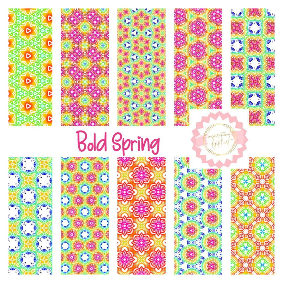 PRINTABLE Bold Spring Digital Paper Pack Scrapbook Paper Set of 10 ...