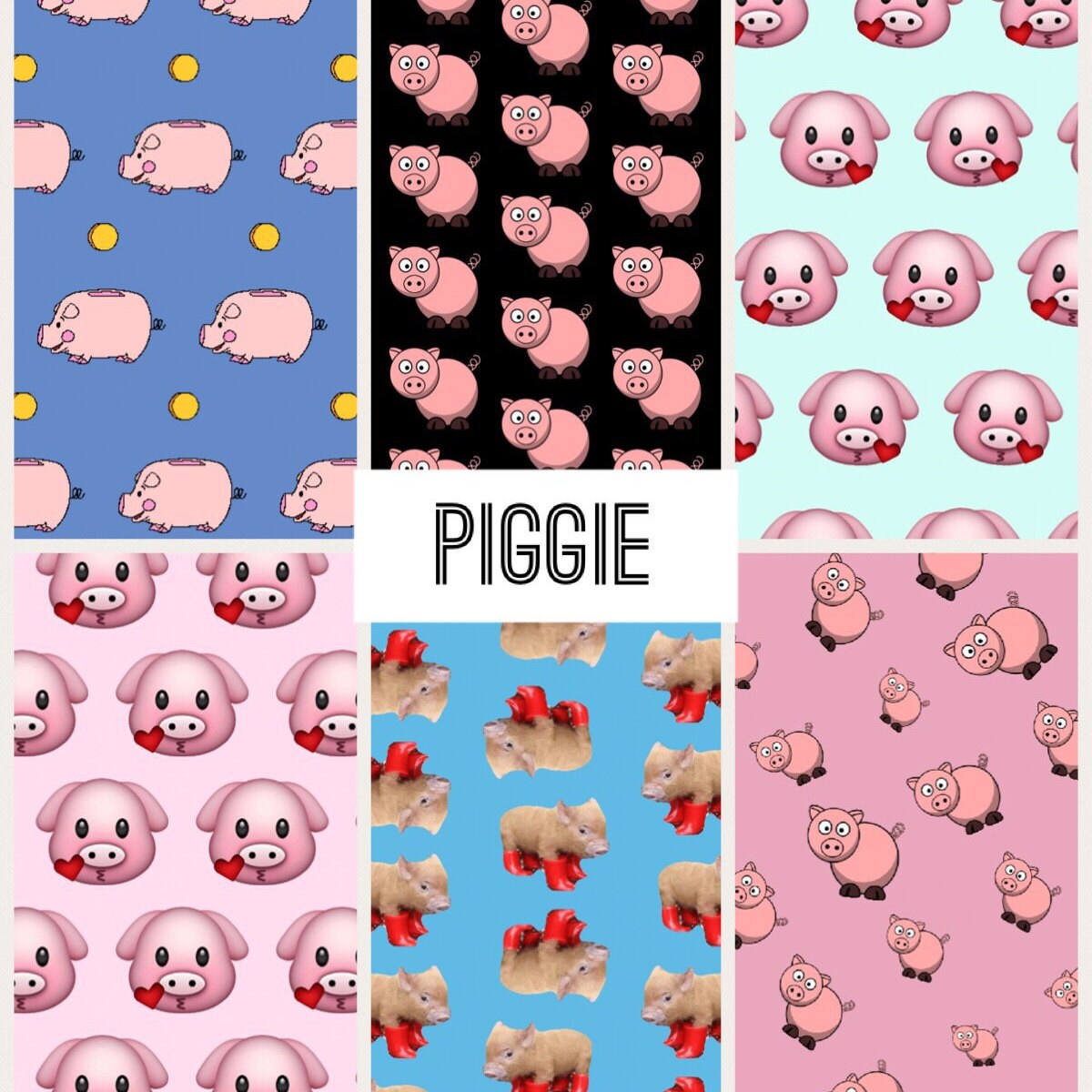 PRINTABLE Piggie Power Digital Paper Pack Scrapbook Paper Set of 6 ...