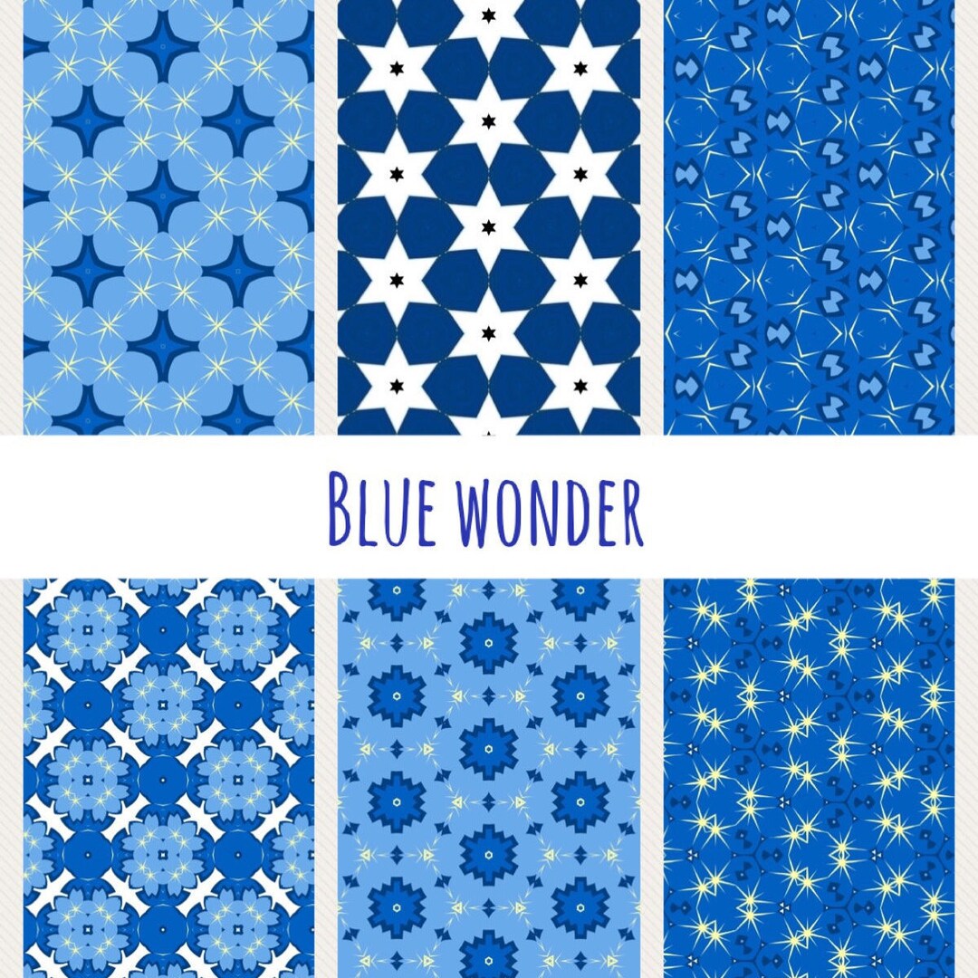 PRINTABLE Blue Wonder Digital Paper Pack Scrapbook Paper Set of 6 ...