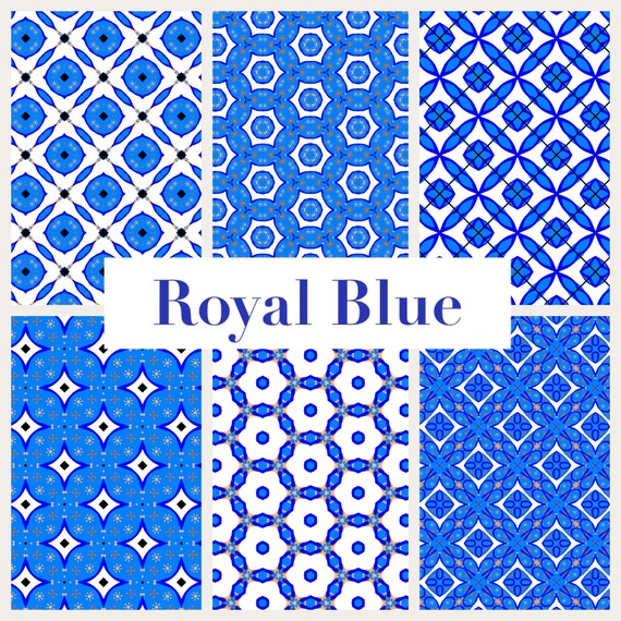 PRINTABLE Royal Blue Digital Paper Pack Scrapbook Paper Set of | Etsy