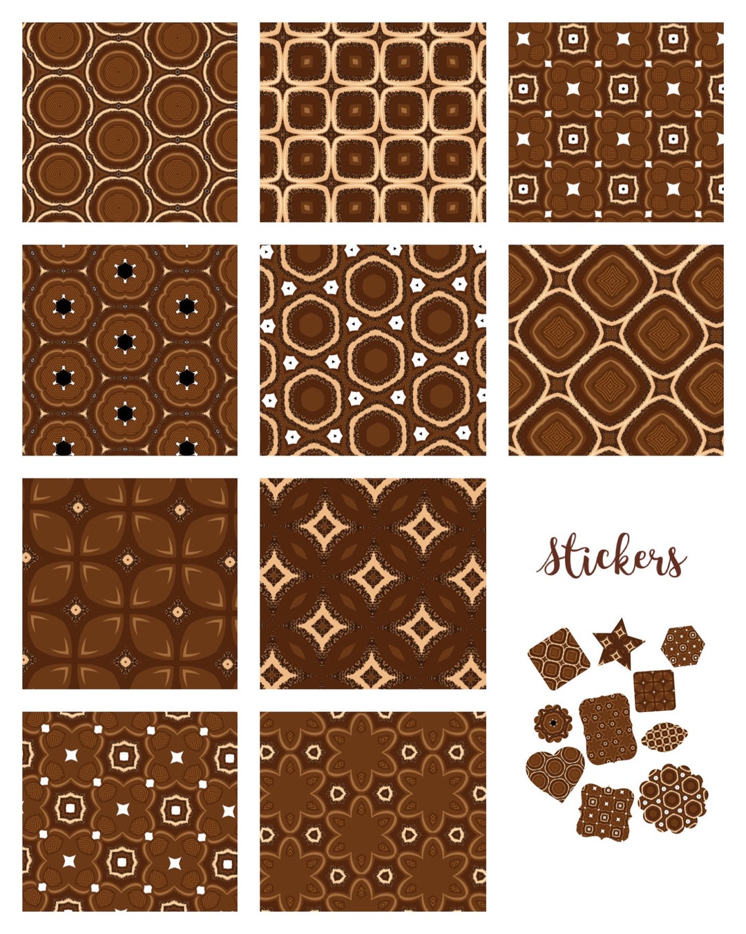 PRINTABLE Browns Gone Wild Digital Paper Pack Scrapbook Paper Set of 11 ...