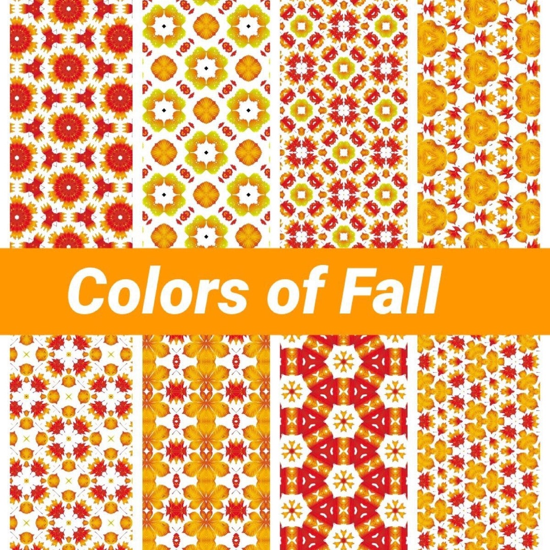 PRINTABLE Colors of Fall Digital Paper Pack Scrapbook Paper Set of 8 ...