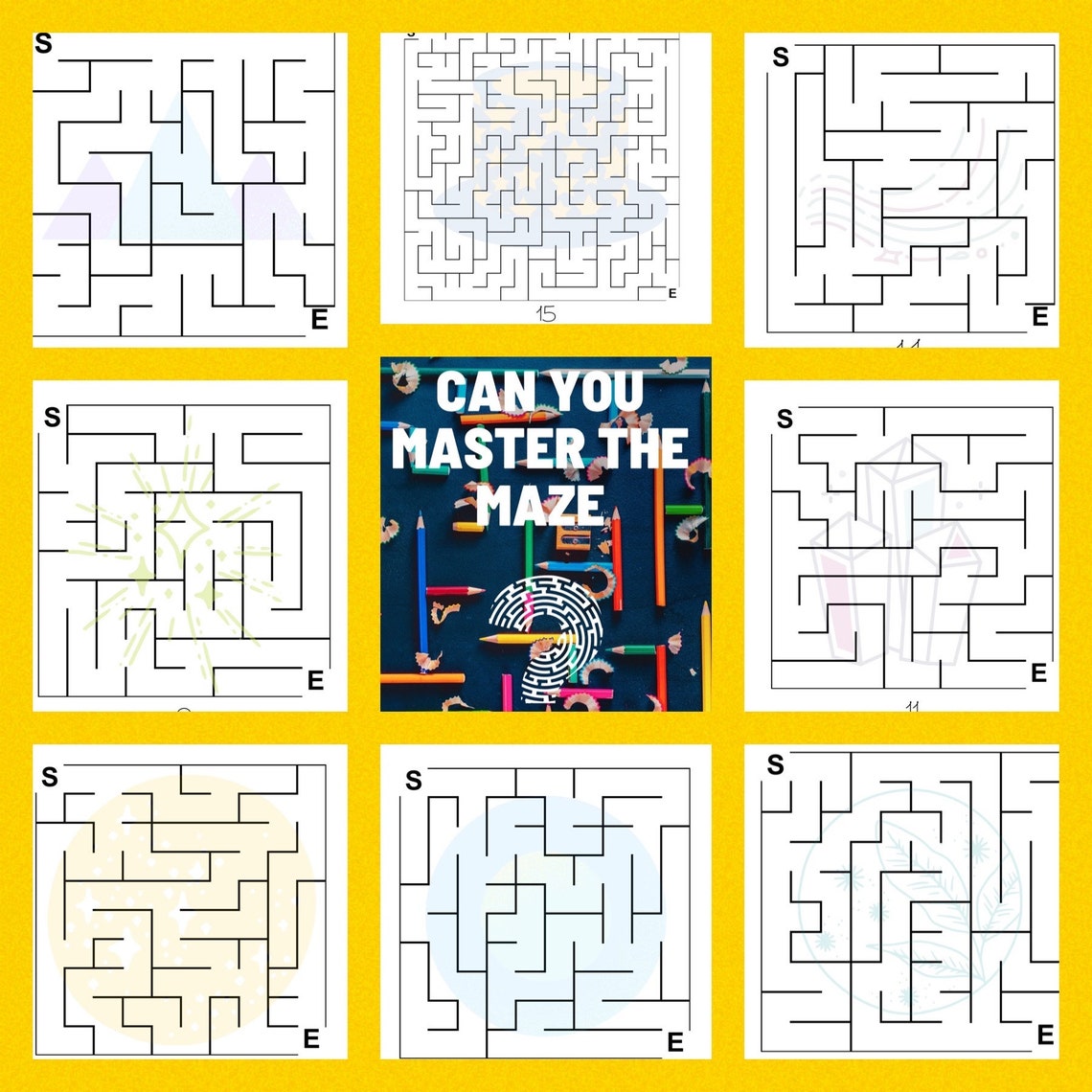 DIGITAL DOWNLOAD “can You Master the Maze?” 18 Mazes - Etsy