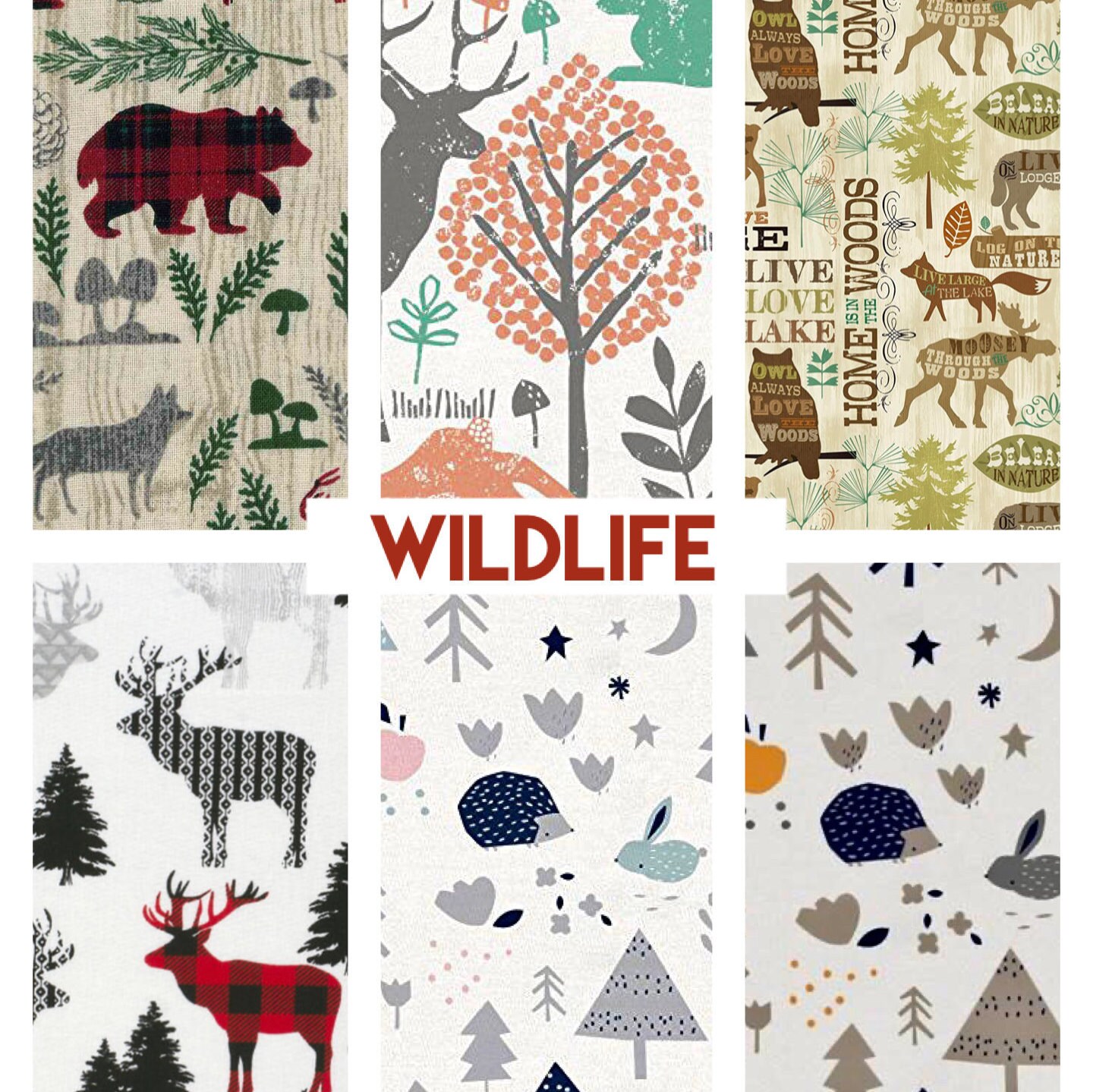 PRINTABLE WILDLIFE Digital Paper Pack Scrapbook Paper Set of 6 Sheets ...