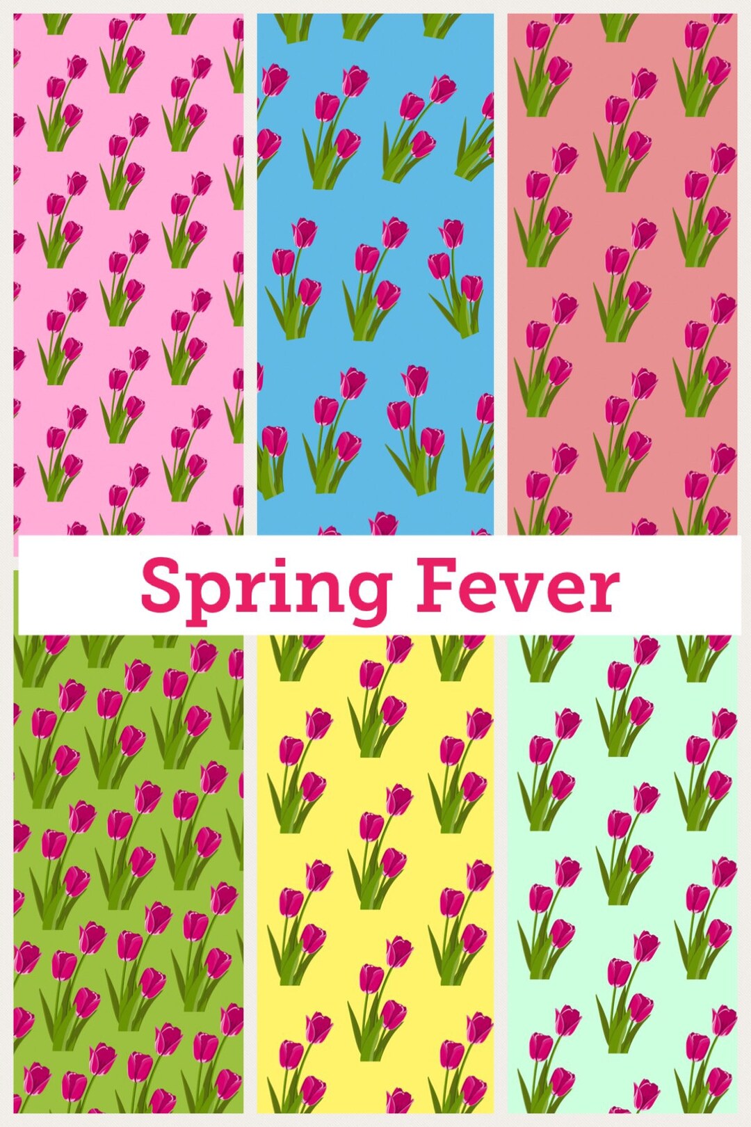PRINTABLE Spring Fever Digital Paper Pack Scrapbook Paper Set of 6 ...