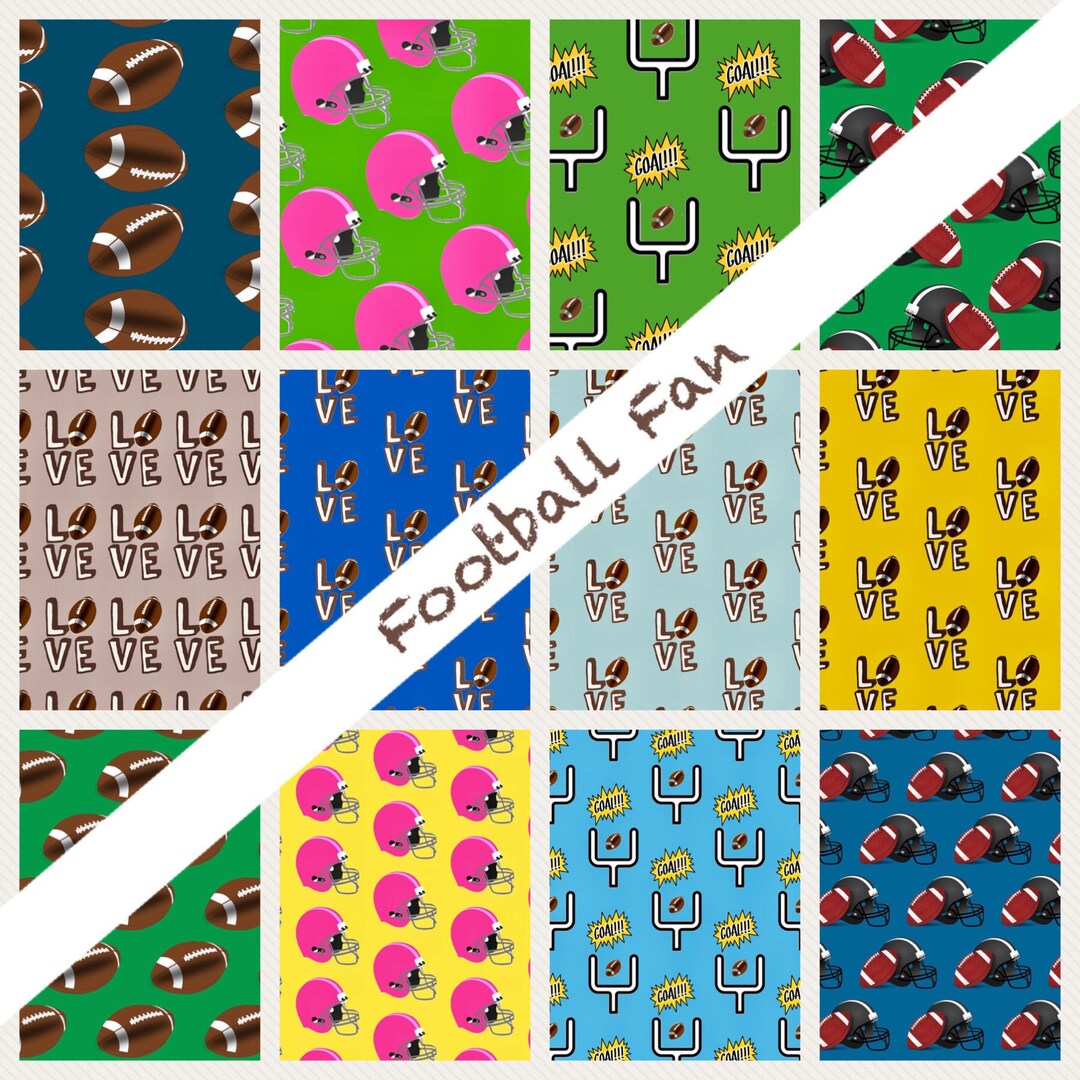 PRINTABLE Football Fan Digital Paper Pack Scrapbook Paper Set of 12 ...