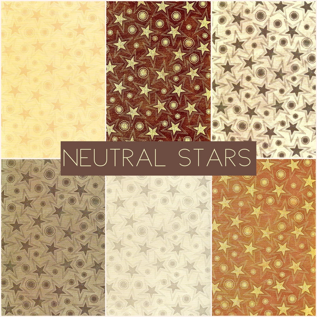 PRINTABLE Neutral Stars Digital Paper Pack Scrapbook Paper Set of 6 ...