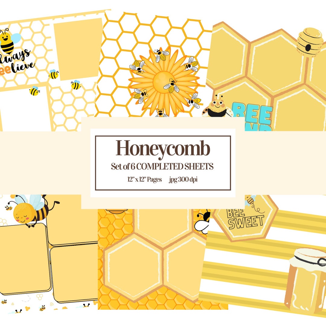 PRINTABLE "honeycomb " - 6 Completed Scrapbook Pages - Etsy