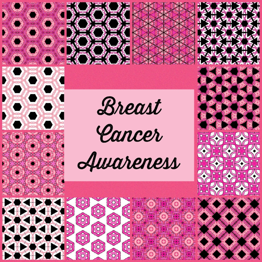 PRINTABLE Breast Cancer Awareness Digital Paper Pack Scrapbook Paper ...