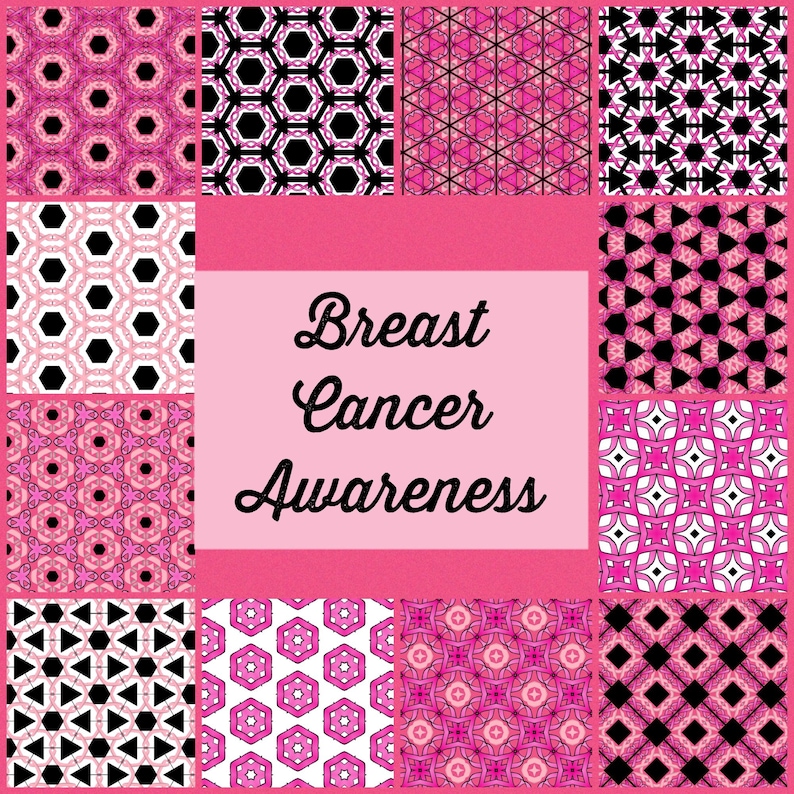 PRINTABLE Breast Cancer Awareness Digital Paper Pack Scrapbook Paper ...