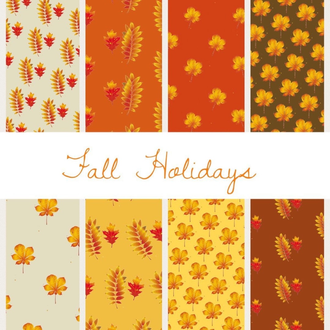 PRINTABLE Fall Holidays Digital Paper Pack Scrapbook Paper Set of 8 ...
