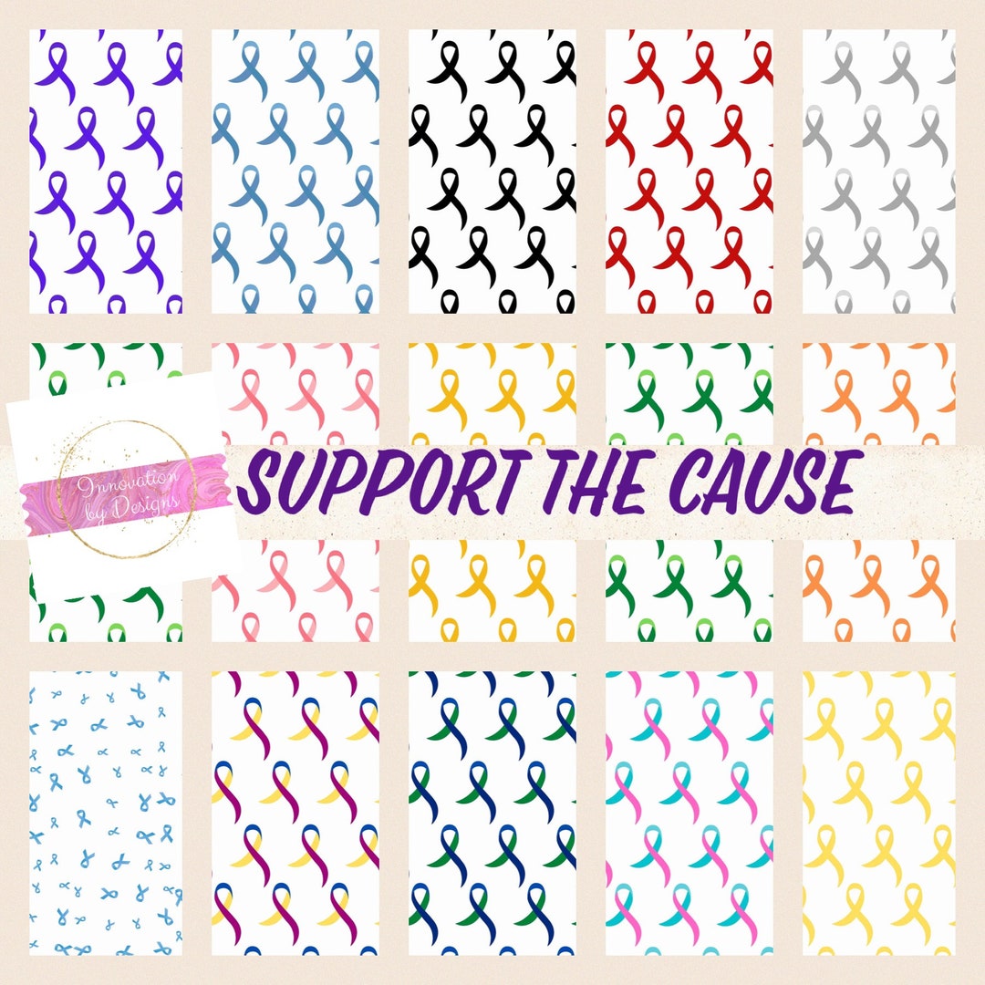 PRINTABLE "support the Cause” Digital Paper Pack Scrapbook Paper Set of ...