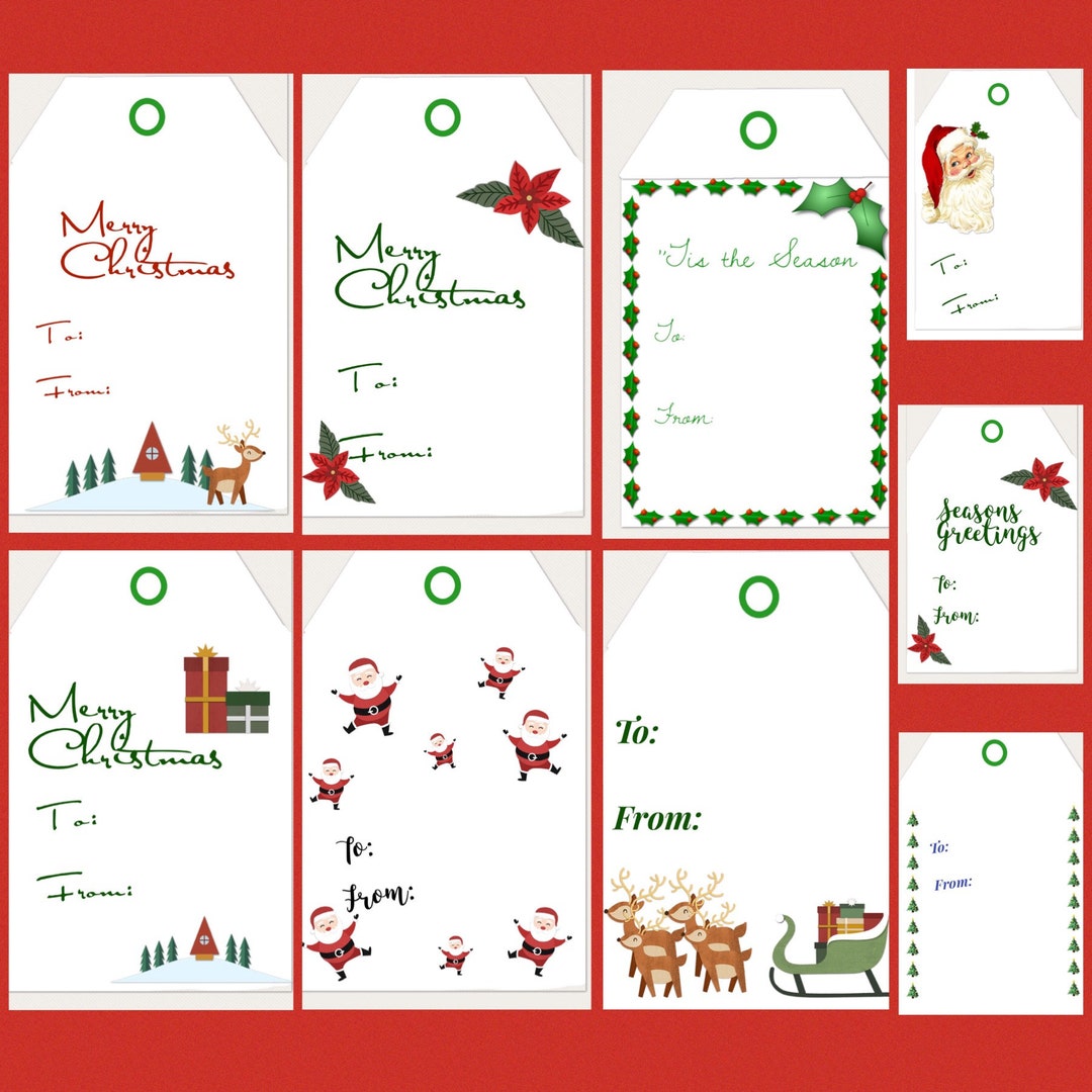 PRINTABLE GIFT TAGS Gift Tabs With Love Set of 9 Sheets - Etsy