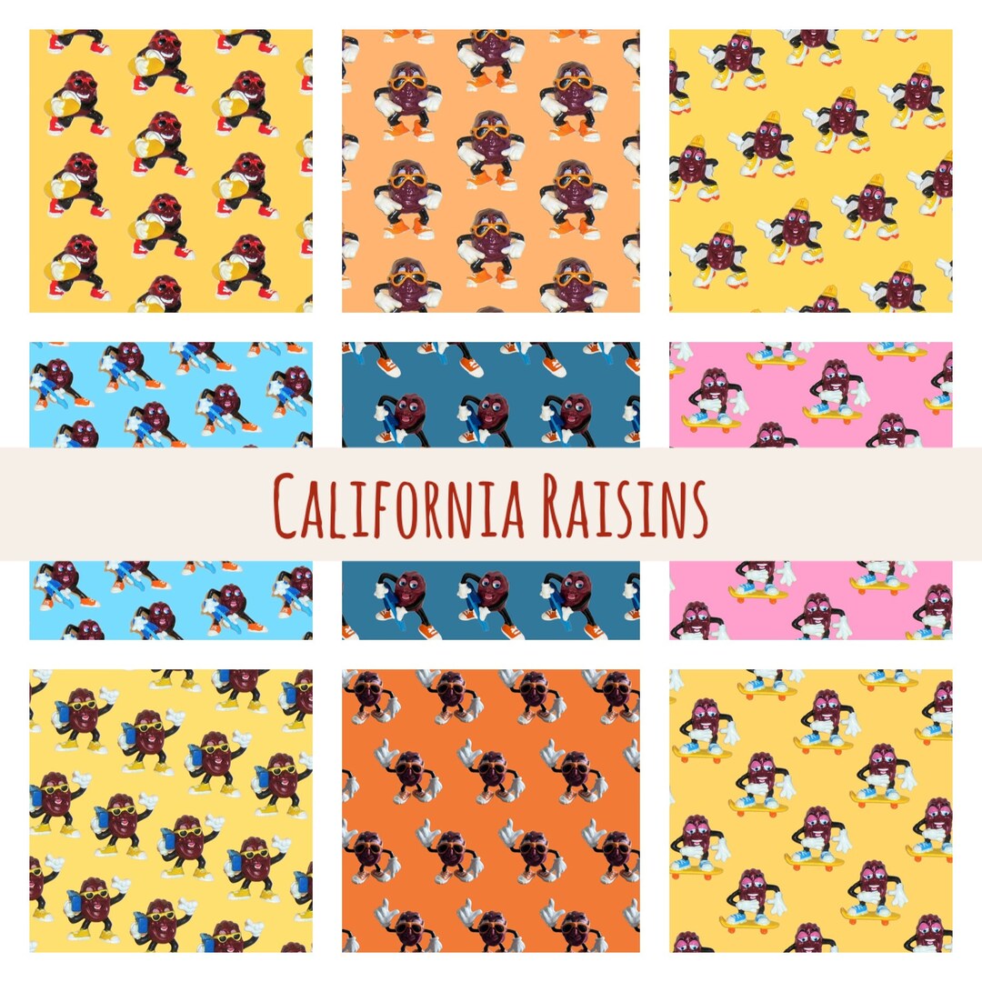 CALIFORNIA RAISINS Hardee’s Digital Paper Pack Scrapbook Paper Set of 9 ...