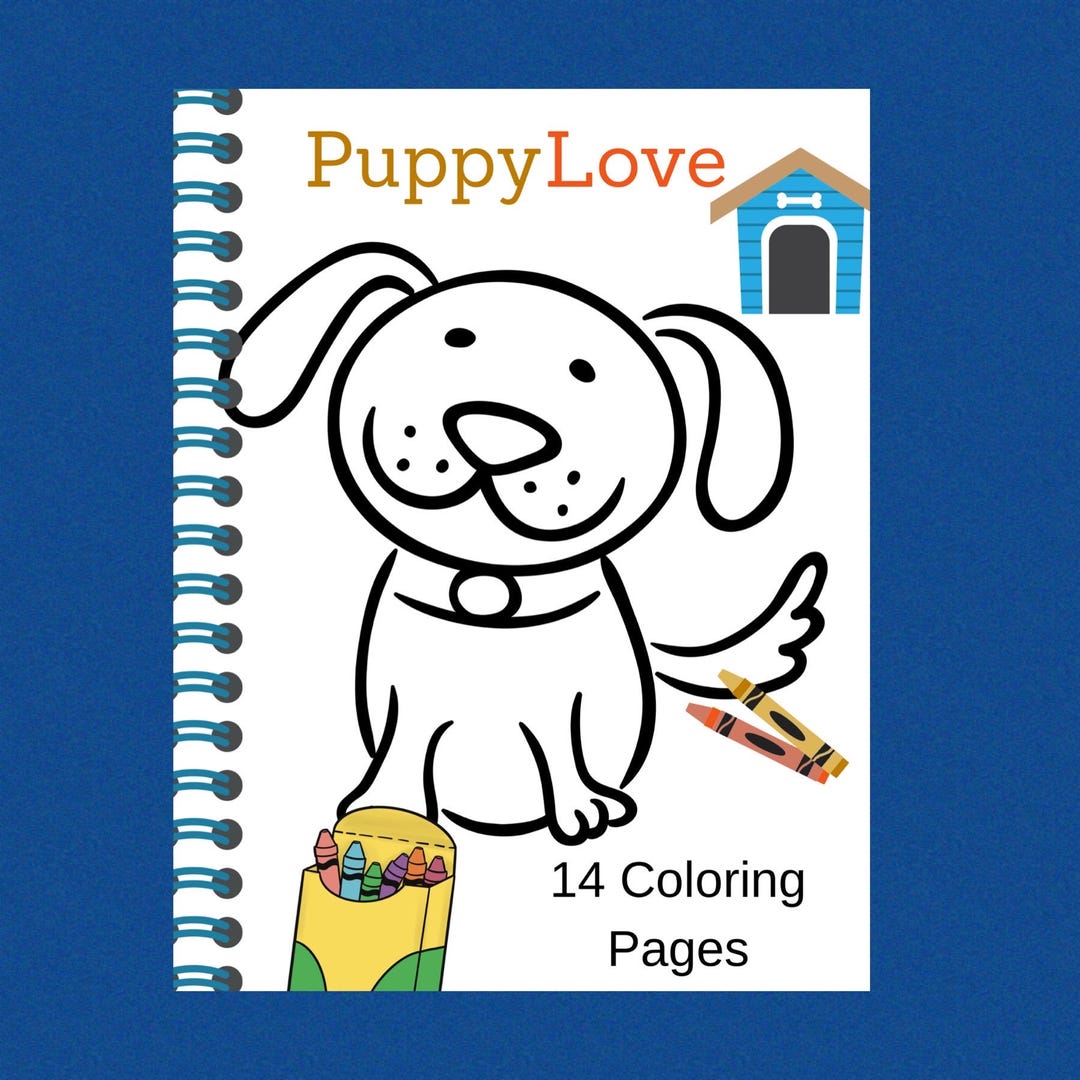 14 PAGES Puppy Love Coloring Book - Etsy