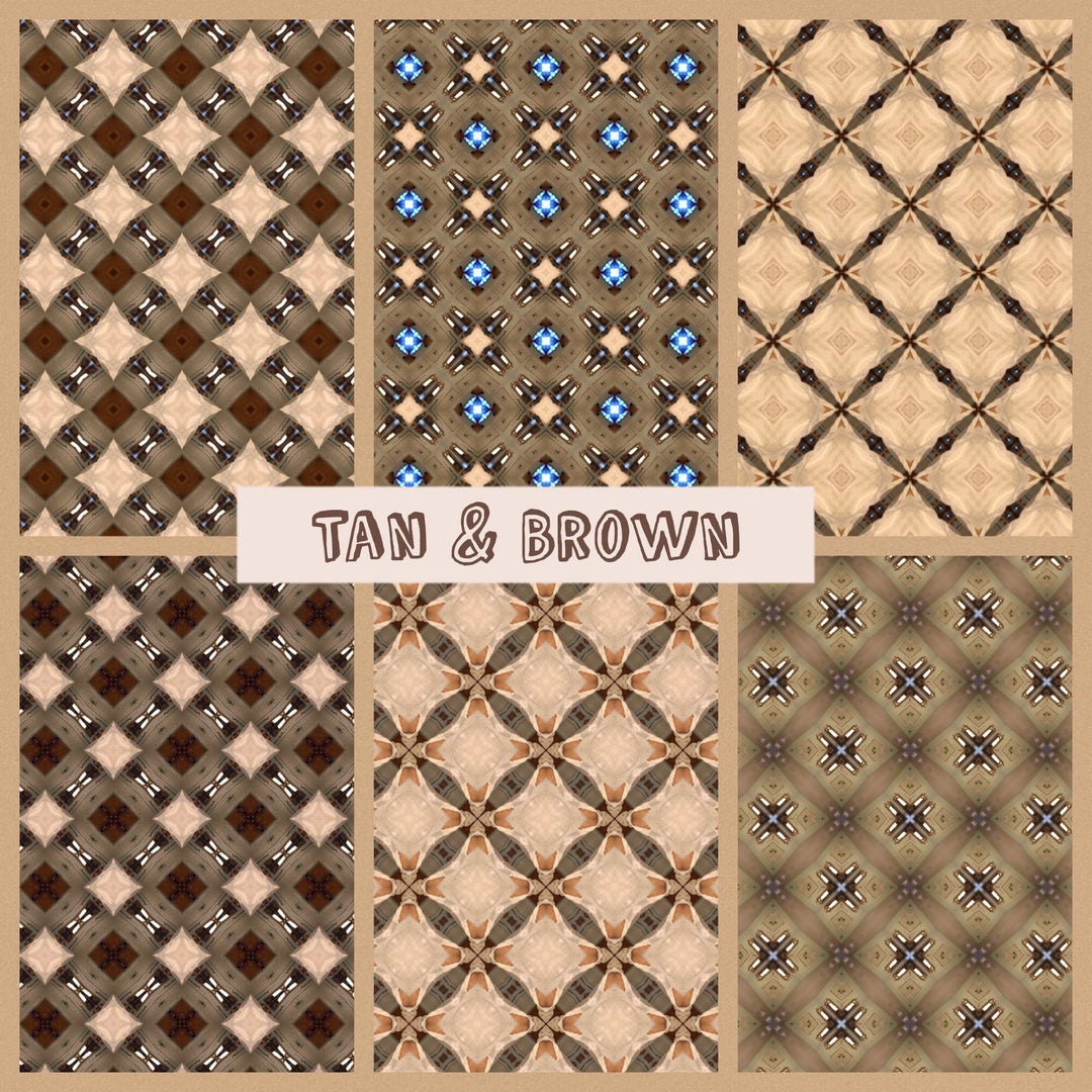 PRINTABLE Tan and Browns Digital Paper Pack Scrapbook Paper Set of 6 ...