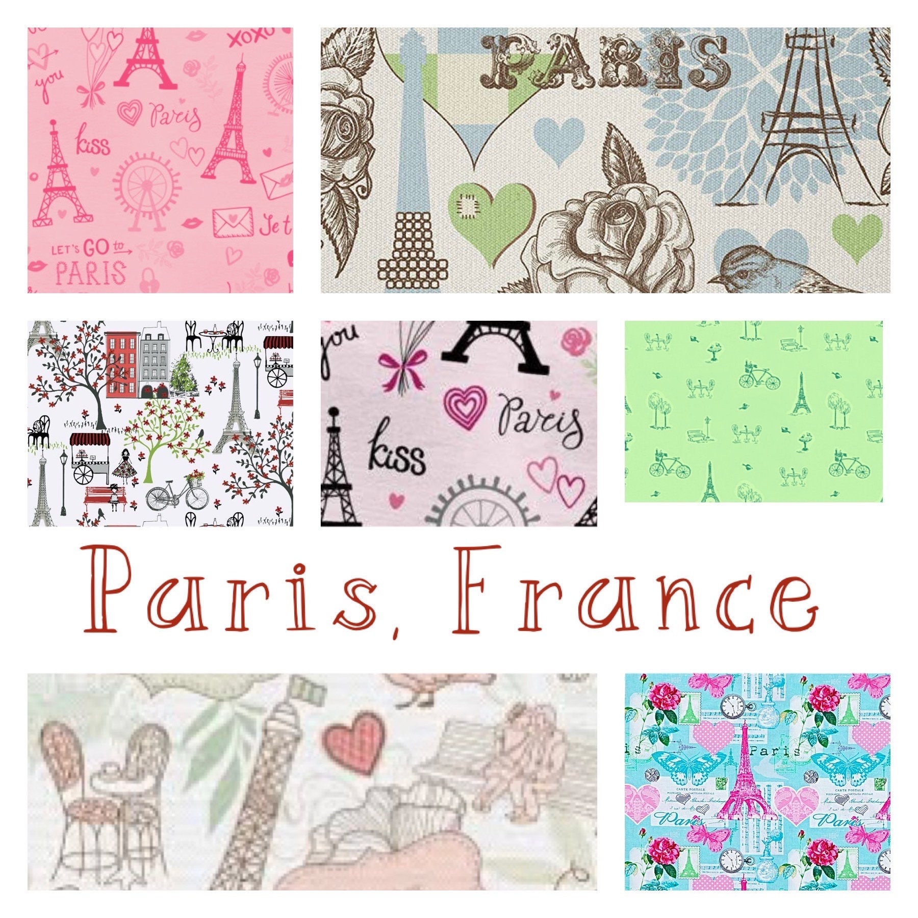 PRINTABLE Paris Digital Paper Pack Scrapbook Paper Set of 6 Sheets - Etsy